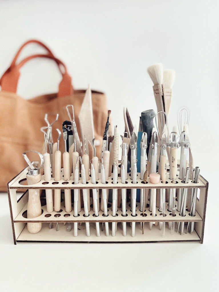 Pottery Tool Rack Australia | Wooden Tool Organizer & Portable for ...